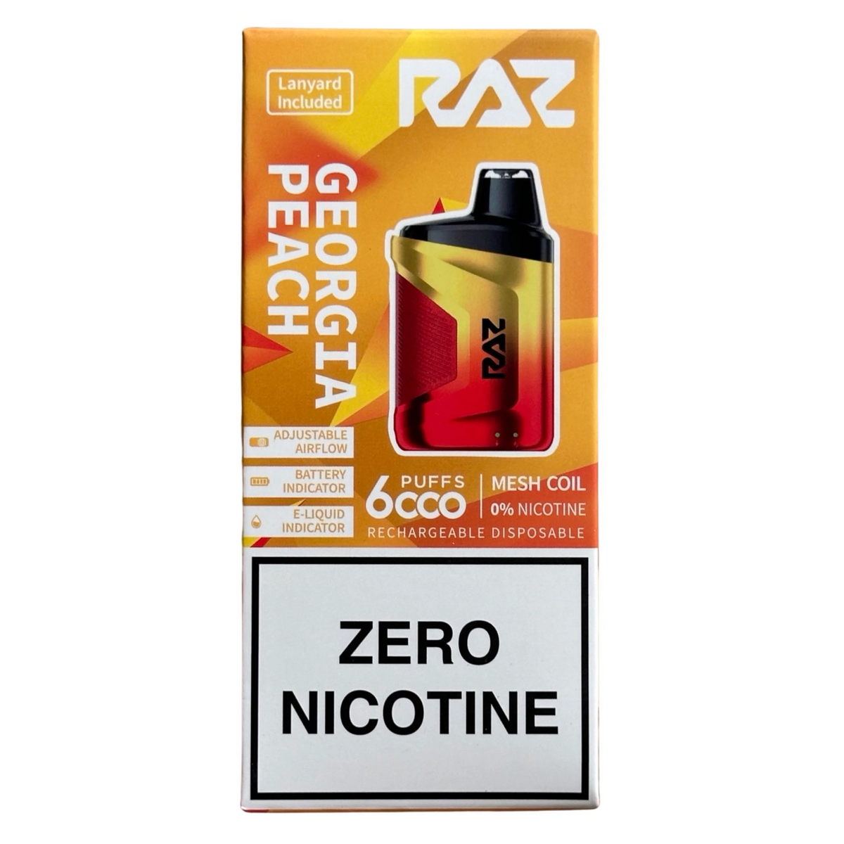 Georgia Peach - RAZ CA6000 - Zero Nicotine | Up To 6000 Puffs