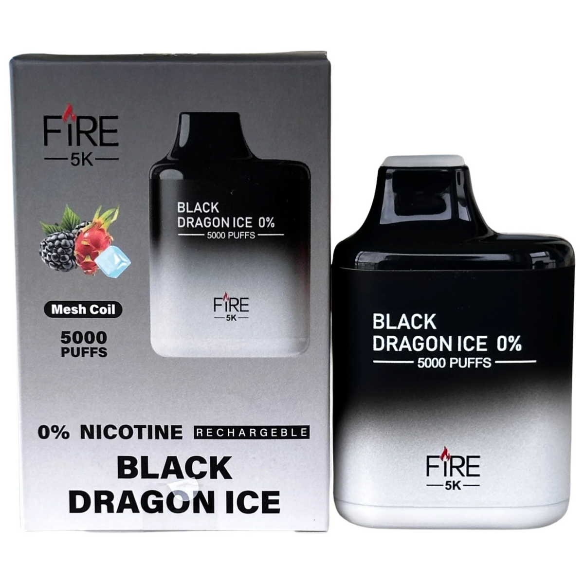 Black Dragon Ice - Fire Float - Zero Nicotine | Disposable Vape
