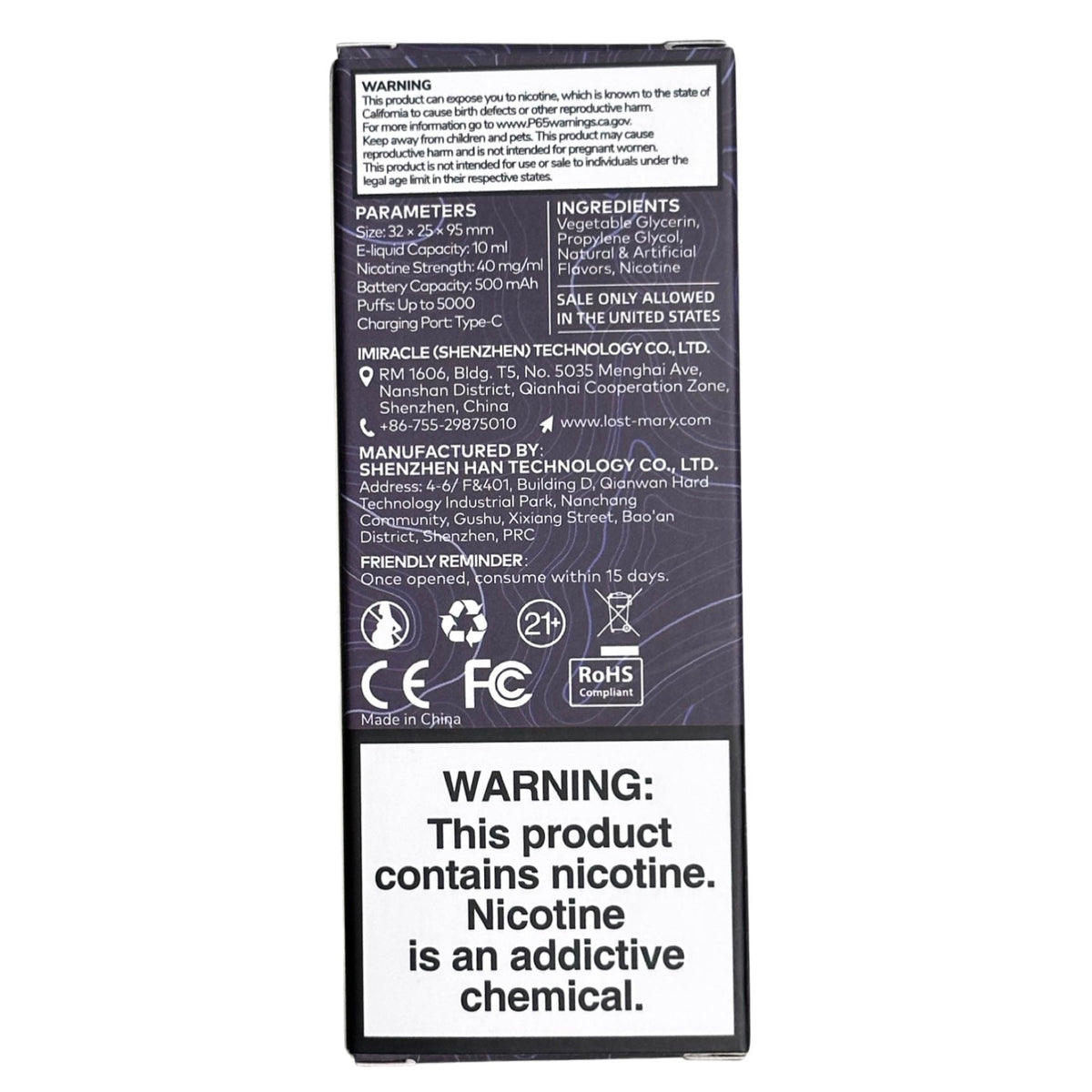 Lost Mary - Blue Razz Ice: MO5000 Vape Flavor